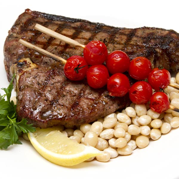 Piedmontese.com | Grilled T-Bone With Garlic, Lemon & Controne Beans Recipe