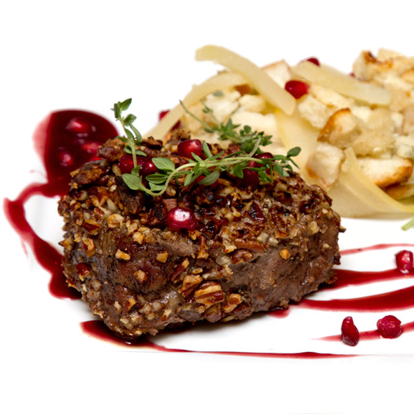 Piedmontese.com | Pecan-Crusted Filet With Pomegranate Sauce Recipe